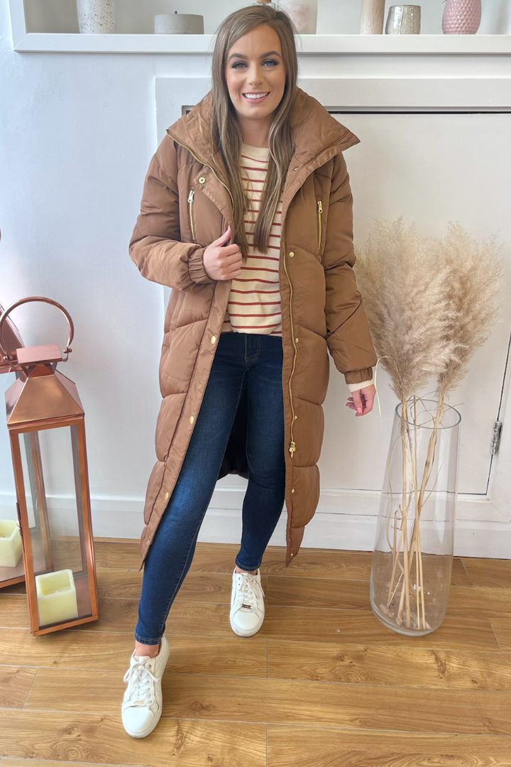 Toffee Longline Puffer Coat | The Dresser Boutique Banbridge Northern Ireland