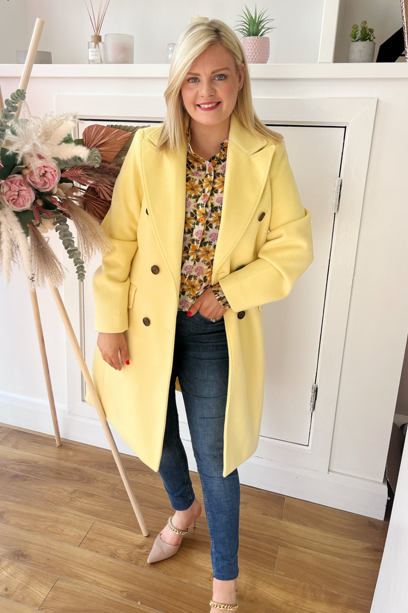 Chelsea Lemon Coat | The Dresser Boutique Banbridge Northern Ireland