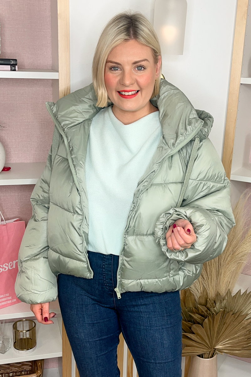 Sage Puffer Jacket | The Dresser Boutique Banbridge Northern Ireland
